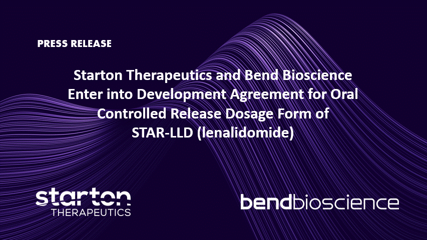 Starton Therapeutics and Bend Bioscience Enter into Development ...